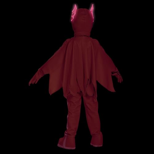Disguise Owlette Deluxe Toddler PJ Masks Jumpsuit with Attached Boot Covers, Large/4-6X, Red