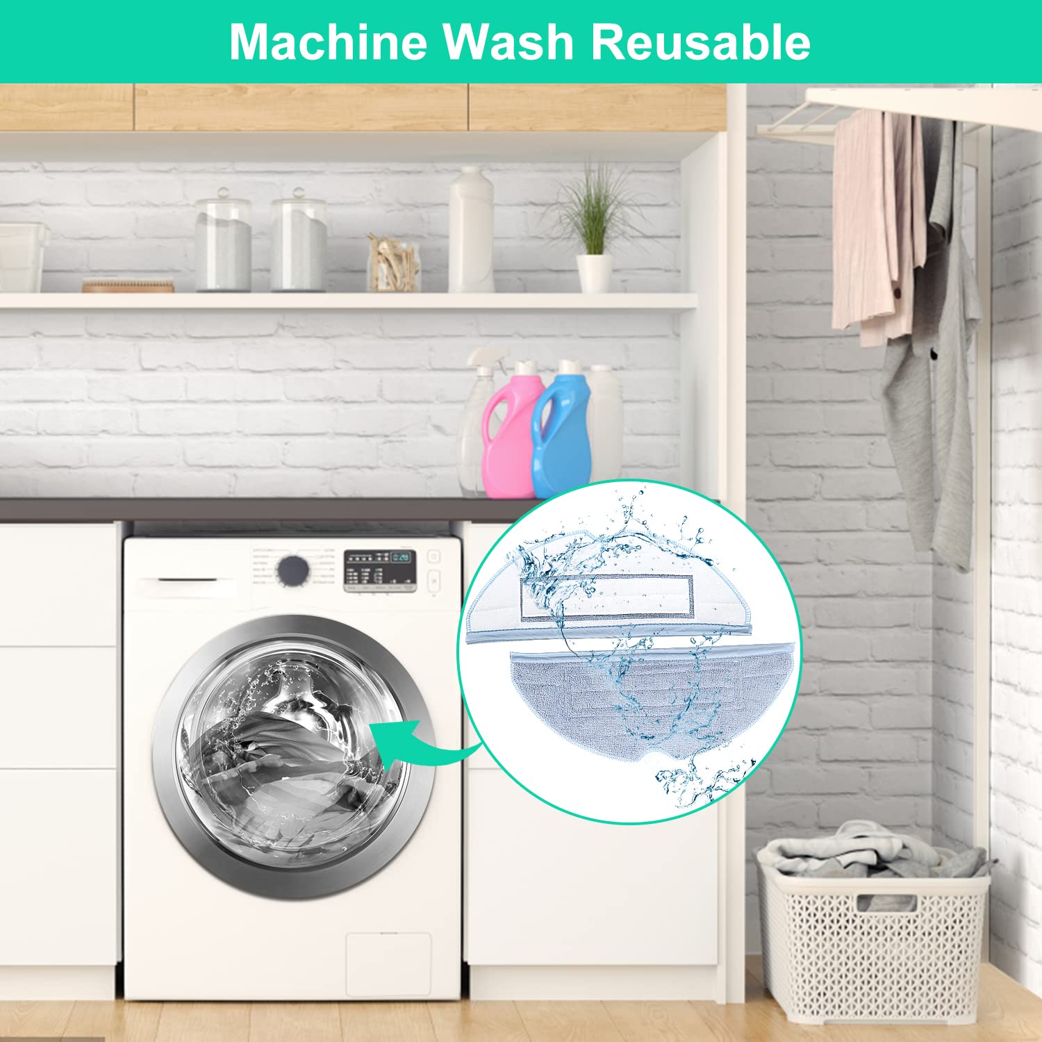 8Pcs Mop Cloth Pad for Xiaomi Roborock S7 S7 + S7 MaxV, S7 MaxV Plus, T7S T7 plus T7S plus Robot Vacuum Cleaners Microfiber Vacuum Mop Replacement Pads