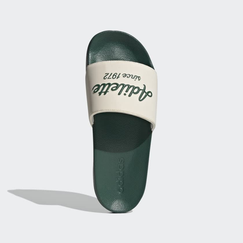 adidas Unisex Adilette Shower Slides Sandal, Wonder White/Collegiate Green/Collegiate Green, 8 US Men