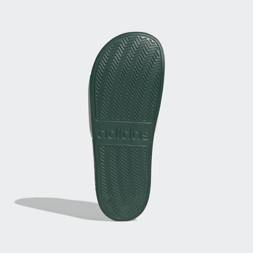 adidas Unisex Adilette Shower Slides Sandal, Wonder White/Collegiate Green/Collegiate Green, 8 US Men