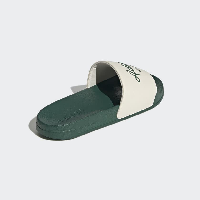 adidas Unisex Adilette Shower Slides Sandal, Wonder White/Collegiate Green/Collegiate Green, 8 US Men