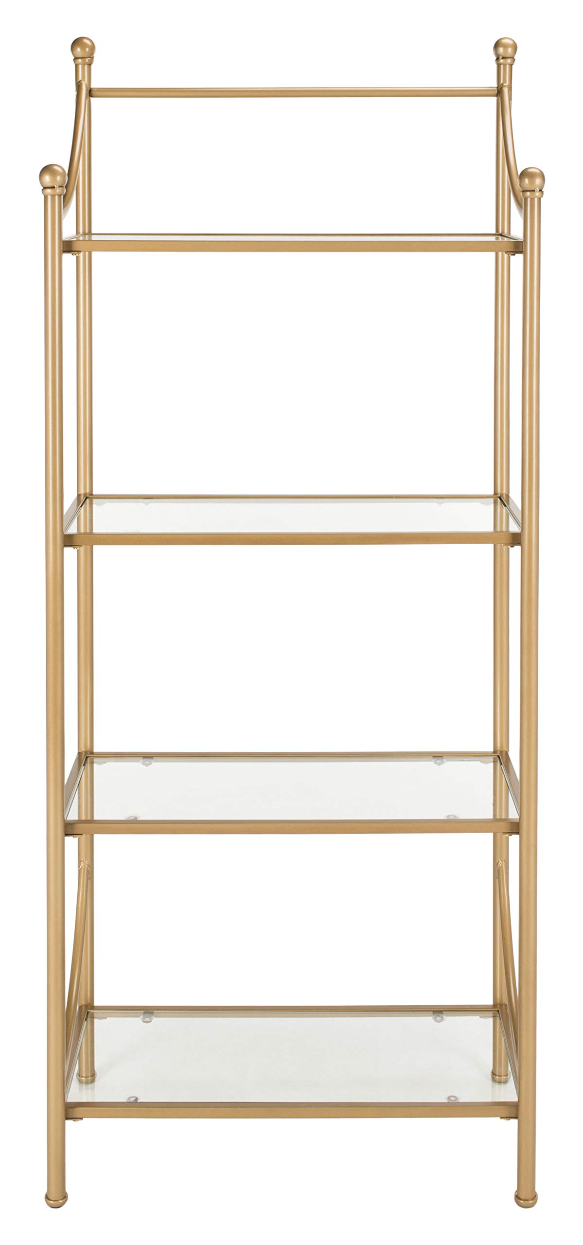 Safavieh Home Collection Diana Liquid Gold and Tempered Glass 4 Tier Etagere