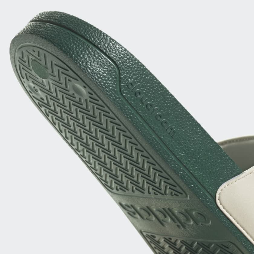 adidas Unisex Adilette Shower Slides Sandal, Wonder White/Collegiate Green/Collegiate Green, 8 US Men