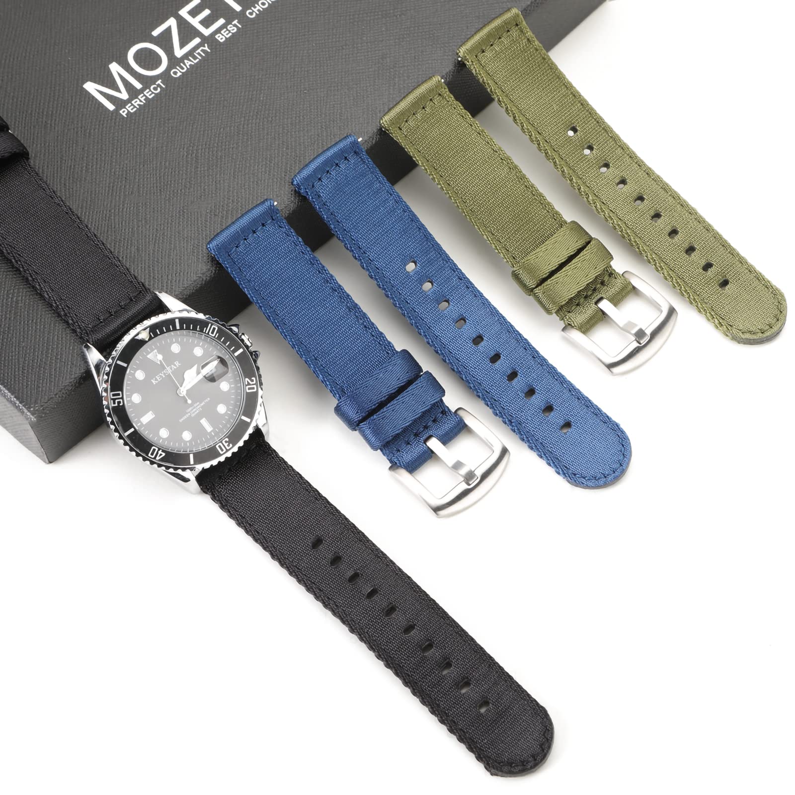 WOUKUP Military Quick Release Nylon Watch Bands Premium Seat Belt Material Watch Strap 18mm 20mm 22mm Watchband for Men and Women