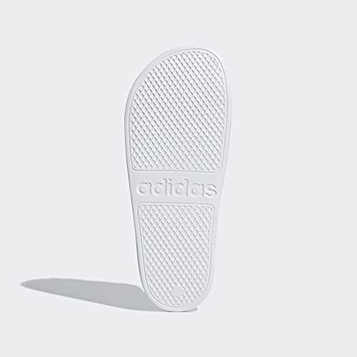 adidas unisex adult Adilette Aqua Slide Sandal, White/Core Black/White, 13 Women Men US
