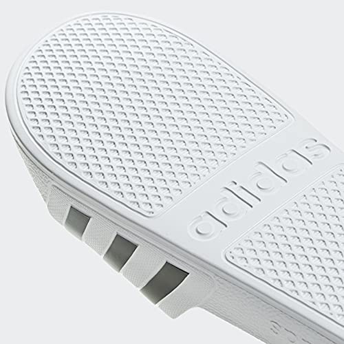 adidas unisex adult Adilette Aqua Slide Sandal, White/Core Black/White, 13 Women Men US
