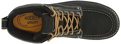 KEEN Utility Men's Cincinnati 6” Composite Toe Waterproof 90 Degree Heel Heavy Duty Work Boots, Black/Sandshell, 11