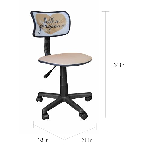 Urban Lifestyle Printed Swivel Mesh Chair, Hello Gorgeous 23D x 12W x 35H in