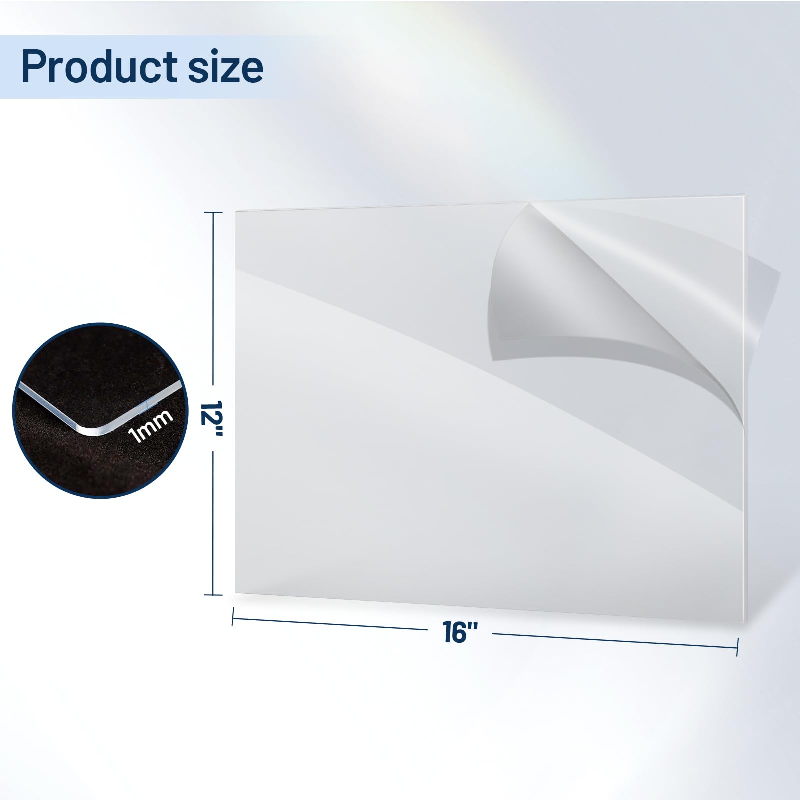 5 Pack 12”x16” x0.04” Clear PET/Plexiglass Sheet, INDSTONE Transparent Flexible Plastic Sheet 12x16, Clear Plastic Sheet for Crafts, Picture Frames, Painting, Sign Blank