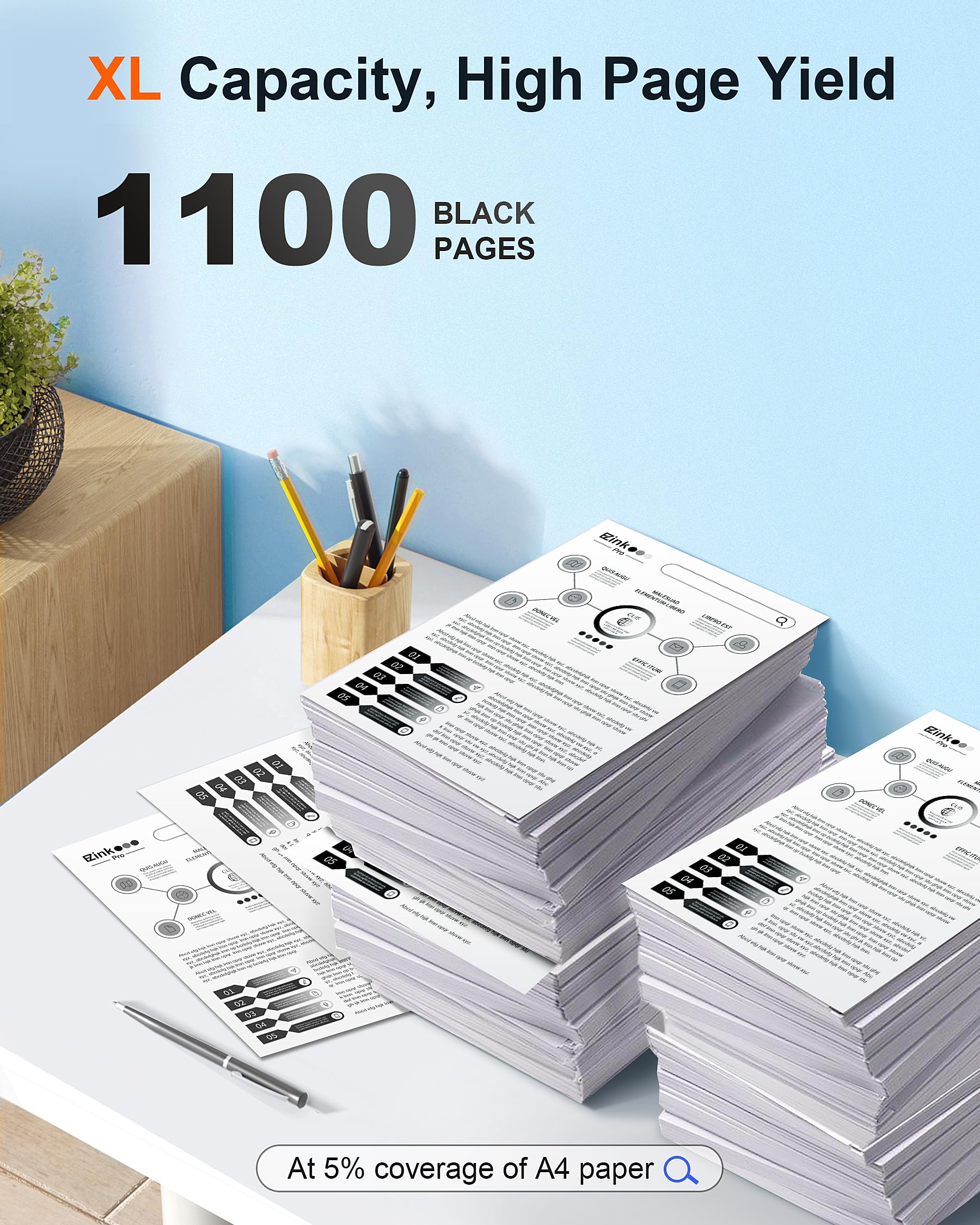 E-Z Ink Pro 822XL Ink Cartridges Remanufactured Replacement for Epson 822XL Black Printer Ink for Workforce Pro WF-3823 WF-4833 WF-4830 WF-4820 WF-4830 Epson WF-3820 Printer Ink Cartridges (2 Black)