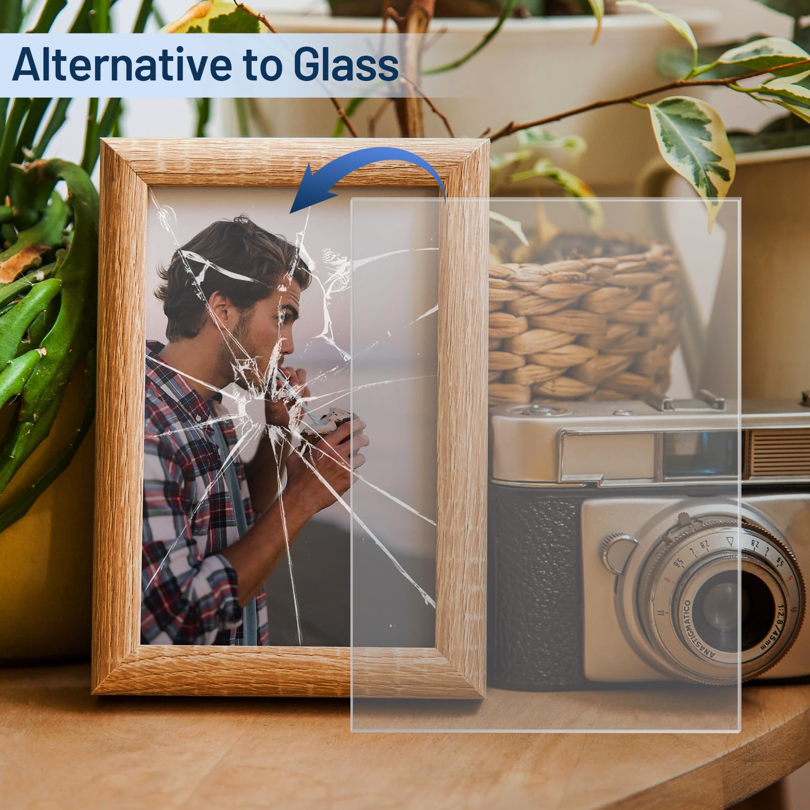 5 Pack 12”x16” x0.04” Clear PET/Plexiglass Sheet, INDSTONE Transparent Flexible Plastic Sheet 12x16, Clear Plastic Sheet for Crafts, Picture Frames, Painting, Sign Blank
