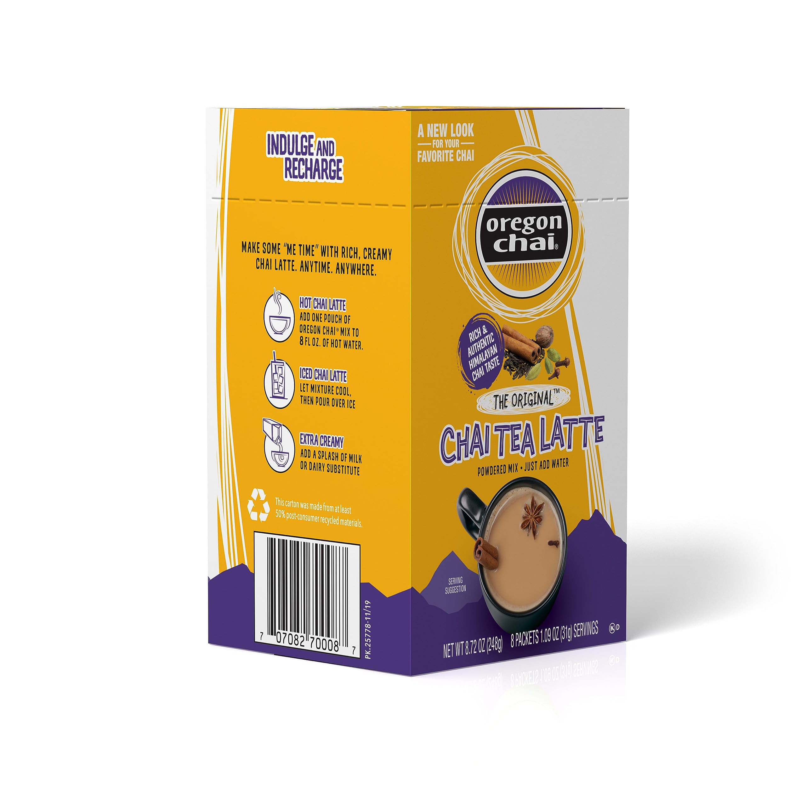 Oregon Chai Original Dry Chai Latte Mix, 8 Count (Pack of 1)