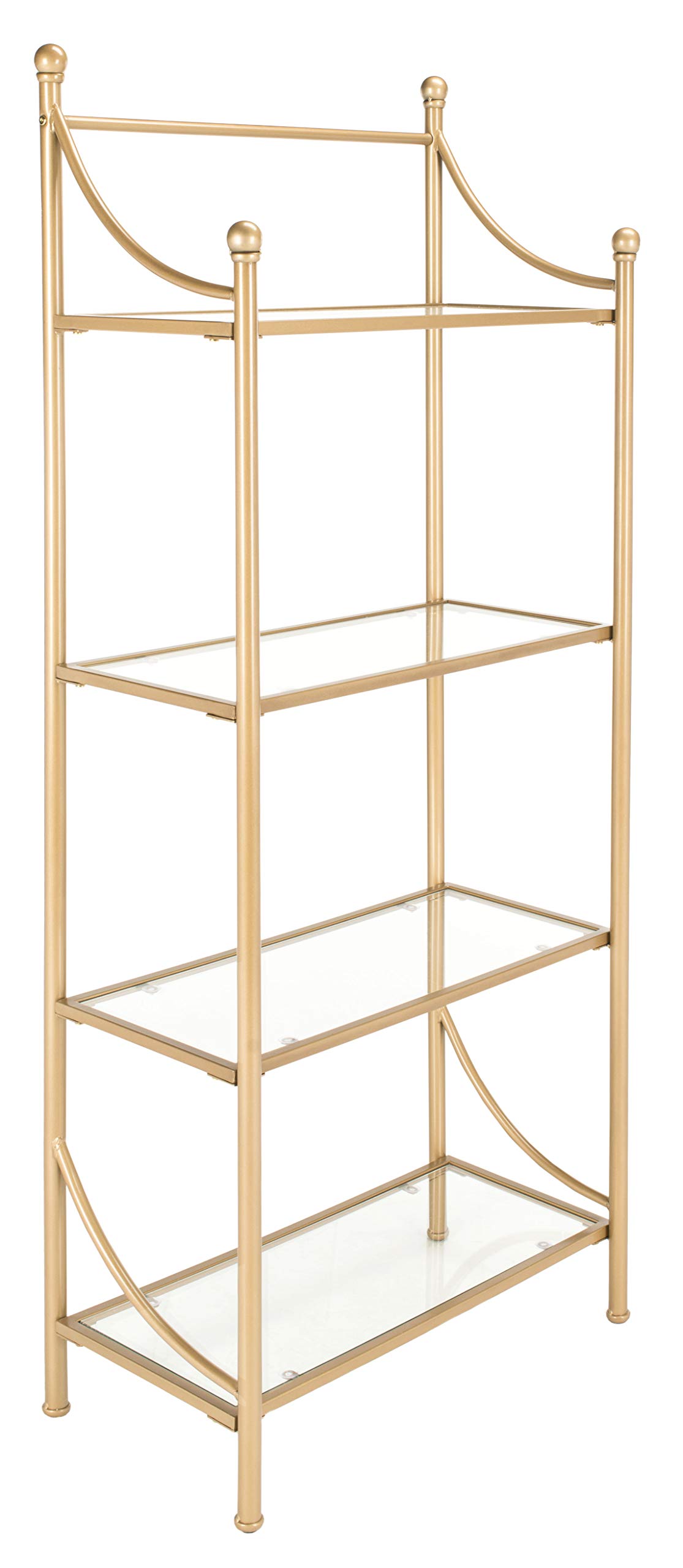 Safavieh Home Collection Diana Liquid Gold and Tempered Glass 4 Tier Etagere