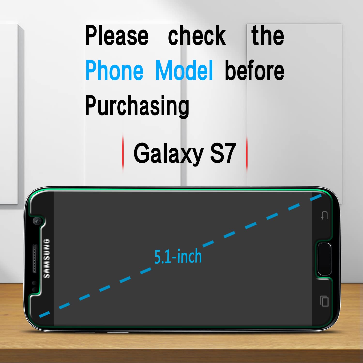 Slanku [3 Pack] for Samsung Galaxy S7 Screen Protector Tempered Glass, Anti-Scratch, Easy installation, 9H Hardness, Bubbles Free