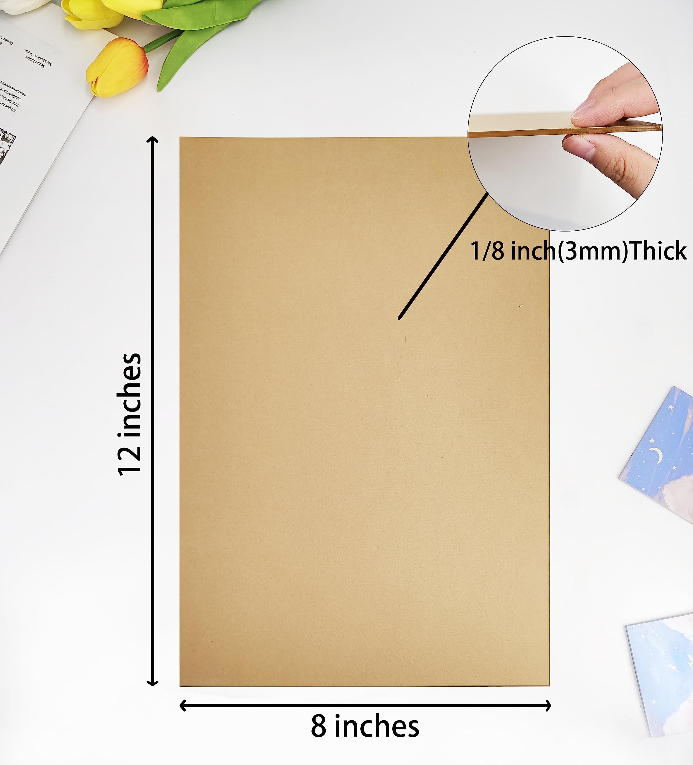 MIARALA 2 Pieces 8" x 12" Plexiglass Sheet High Transparency Acrylic Sheet 1/8”Thick (3mm), for Crafts Plastic Sheeting, Signs, Photo Frames, DIY Display Projects, Easy to Cut and Install