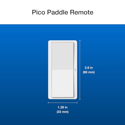 Lutron Paddle Pico Remote for Caseta Smart Dimmers/Switches, On/Off Control, for Table Top or Wallmount Use, PJ2-P2B-GWH, White