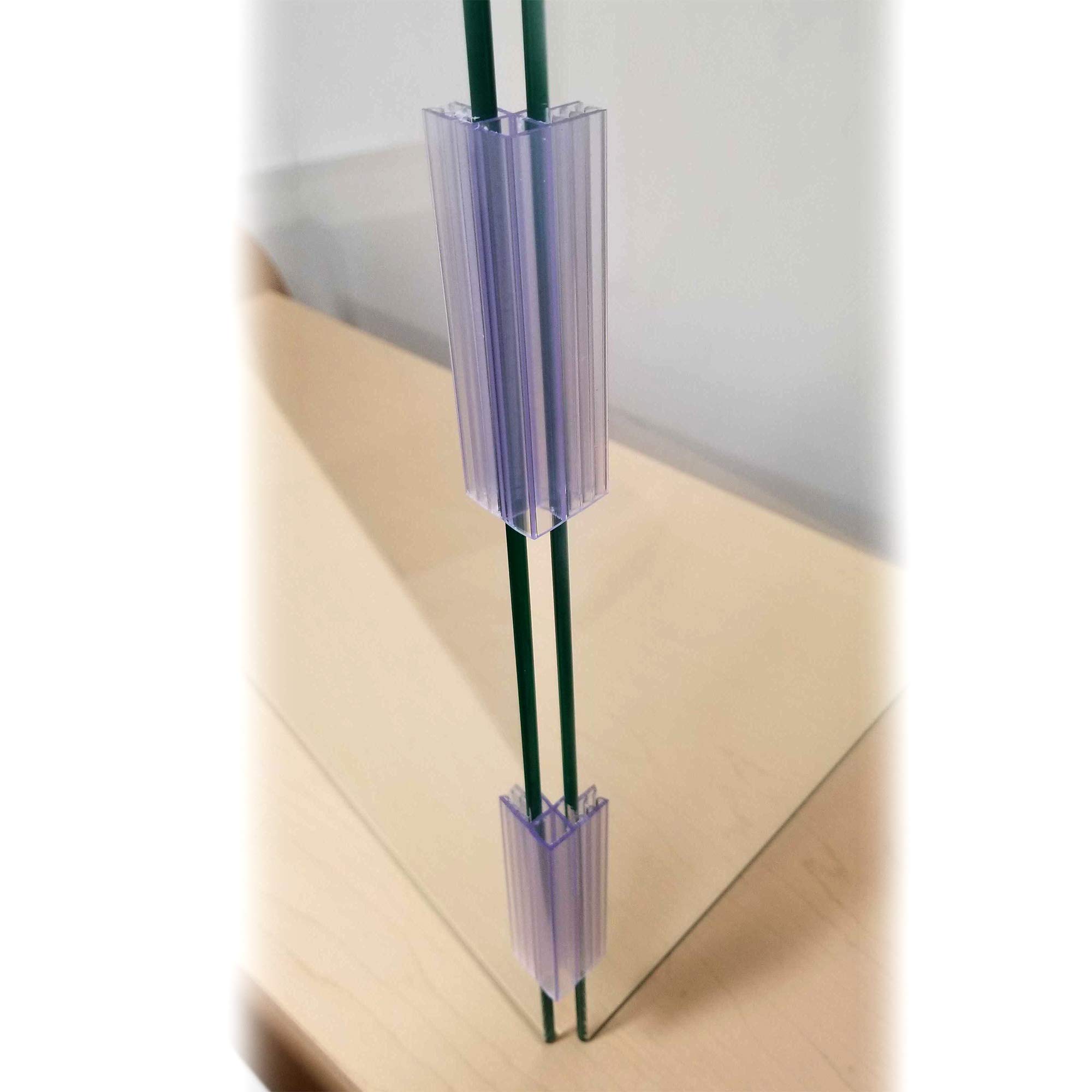 2 Way Sneeze Guard Holder™ Corner Connectors for Plexiglass, Acrylic Sheets & Airborne Droplet Barrier Panels up to 1/4" Thick, 10 Pack