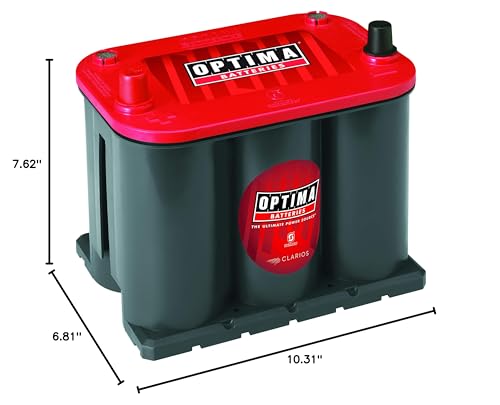 OPTIMA Batteries High Performance 25 RedTop Sealed AGM Car, Truck, and SUV Starting Battery, 720 CCA, SAE Terminal, Maintenance Free, Versitile Mounting