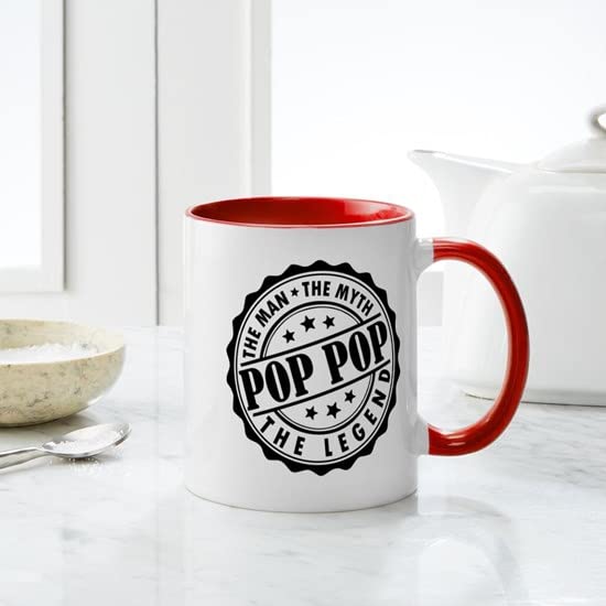 CafePress Pop Pop The Man, The Myth, The Legend Mugs Ceramic Coffee Mug, Tea Cup 11 oz