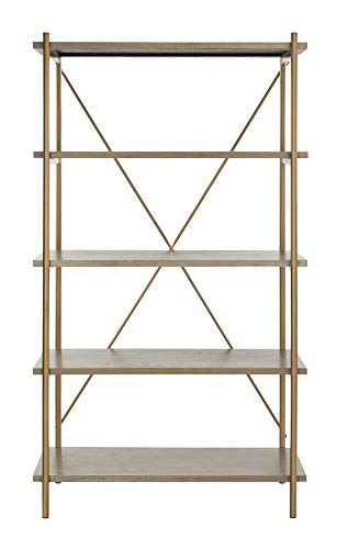 Safavieh Home Collection Rigby 5 Tier Etagere, Rustic Oak/Gold