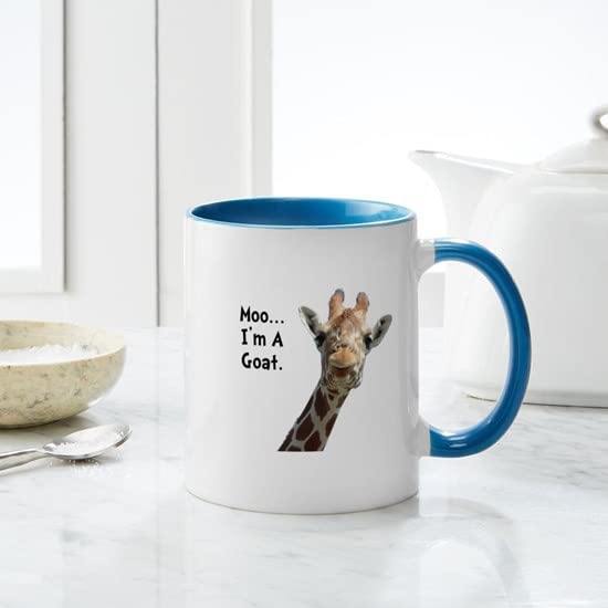 CafePress Moo Giraffe Goat Mug Ceramic Coffee Mug, Tea Cup 11 oz