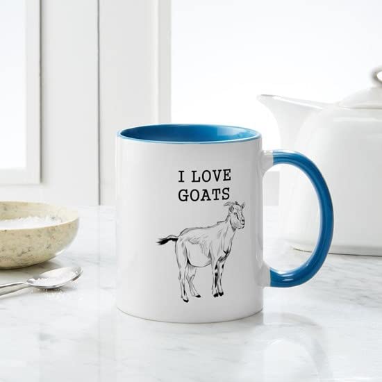 CafePress I Love Goats Mugs Ceramic Coffee Mug, Tea Cup 11 oz