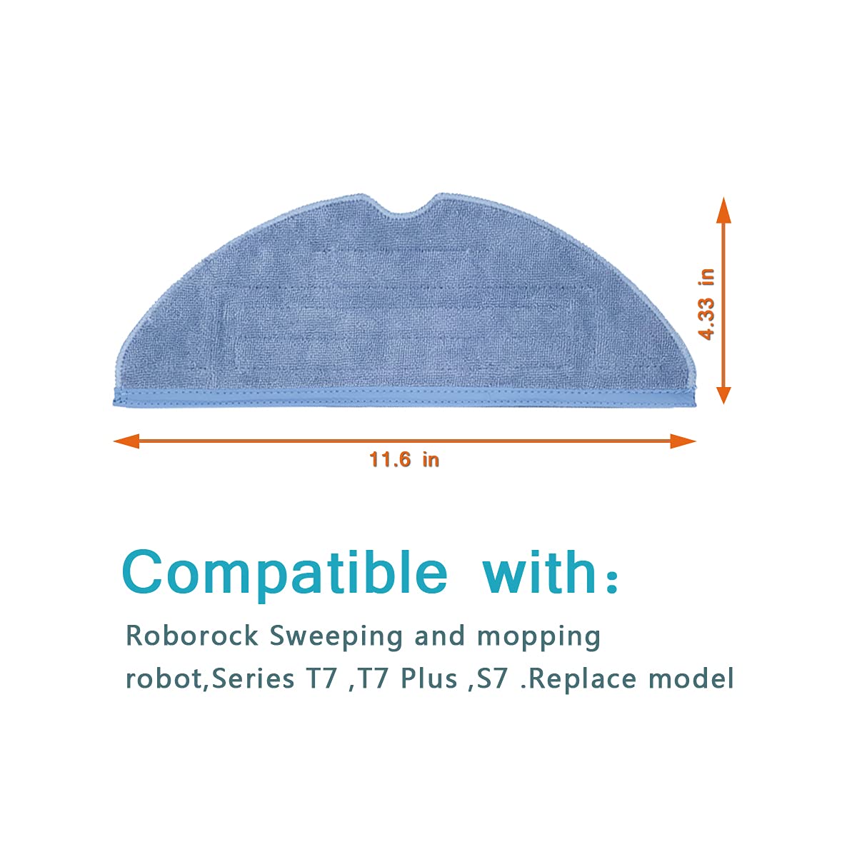 Home Times Vacuum Mop Replacement Pads for Roborock T7S T7S Plus S8/S8+/S7/S7MaxV,S7 MaxV Plus Reusable Hard Floor Cloth Expert Wet Replacement Microfiber Soft Pad (8)