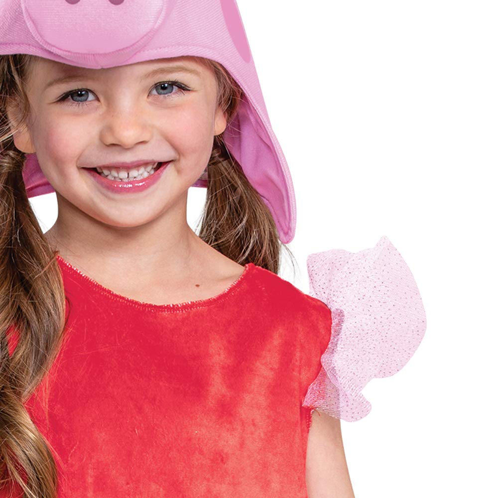 Disguise Peppa Pig Costume for Girls, Official Nick Jr Character Jumpsuit Dress and Hat, Classic Toddler Size Large (4-6x)