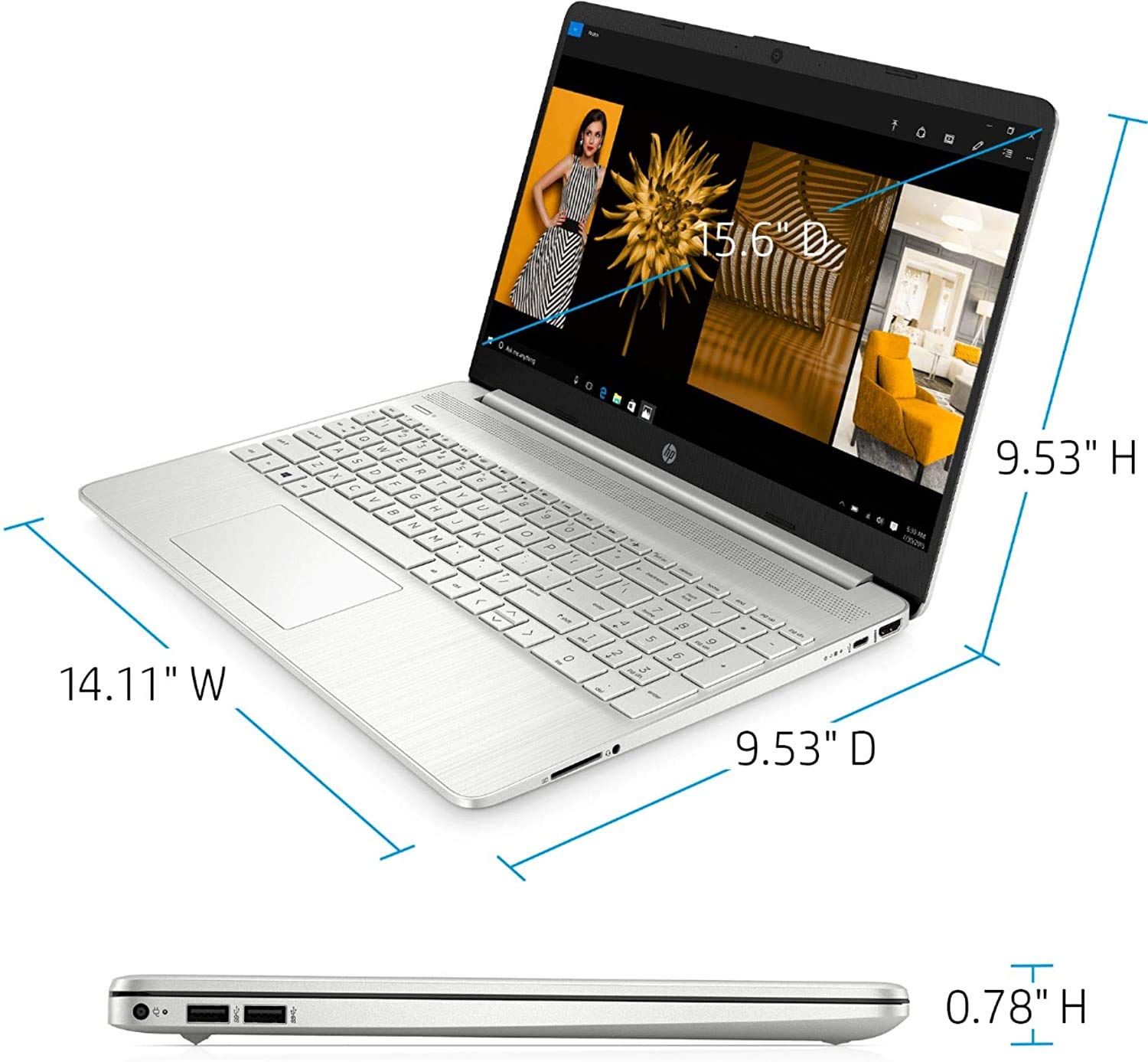 HP 15.6" HD Micro-Edge Laptop, AMD Athlon Gold 3150U, 4GB DDR4, 256GB PCIe NVMe SSD, AMD Radeon Graphics, WiFi, Bluetooth, Webcam, HDMI, USB-C, Windows 10 S, ABYS 64GB MicroSD Card