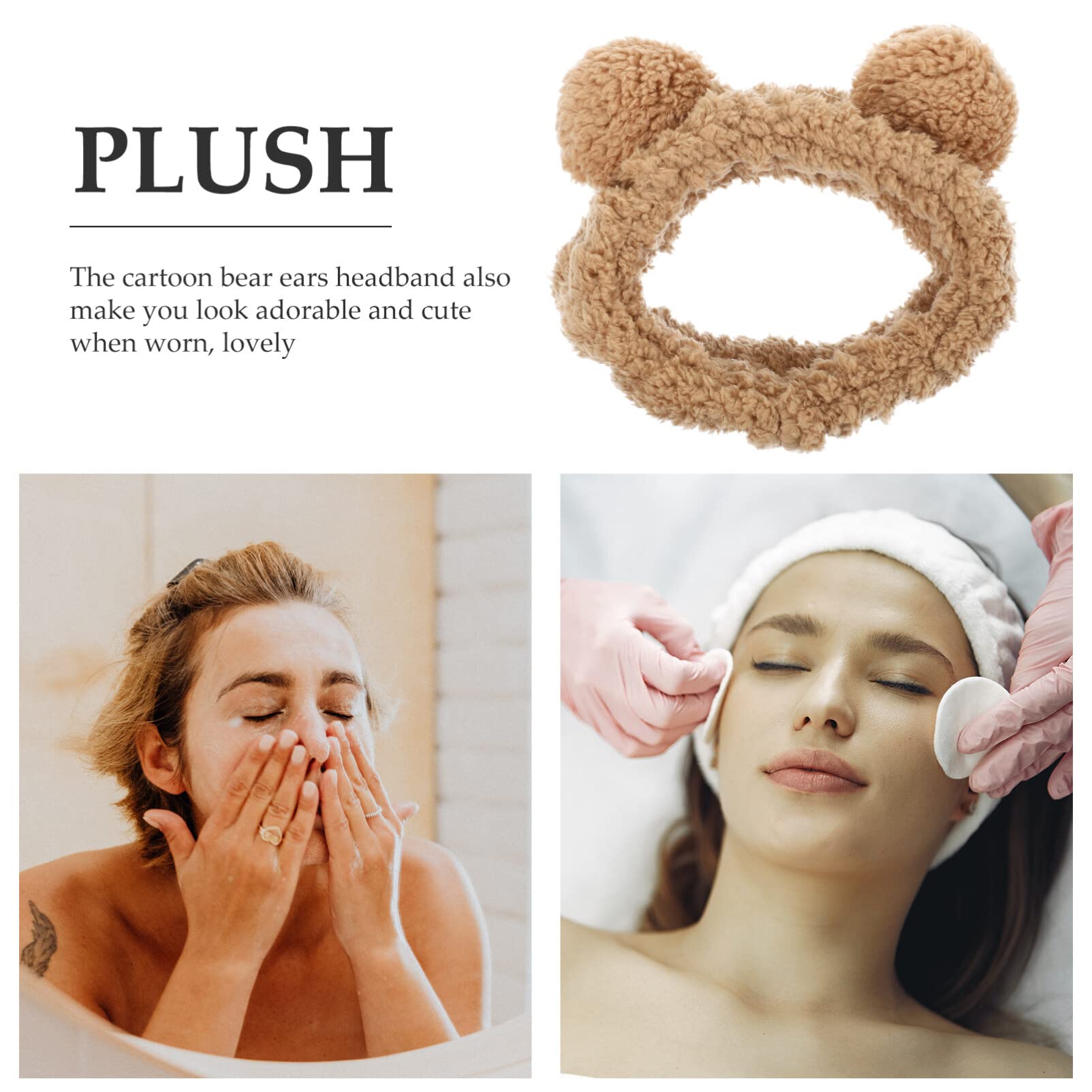 Mobestech Adorable Bear Ears Hairband for Women & Girls - Face Washing Spa Makeup Headband