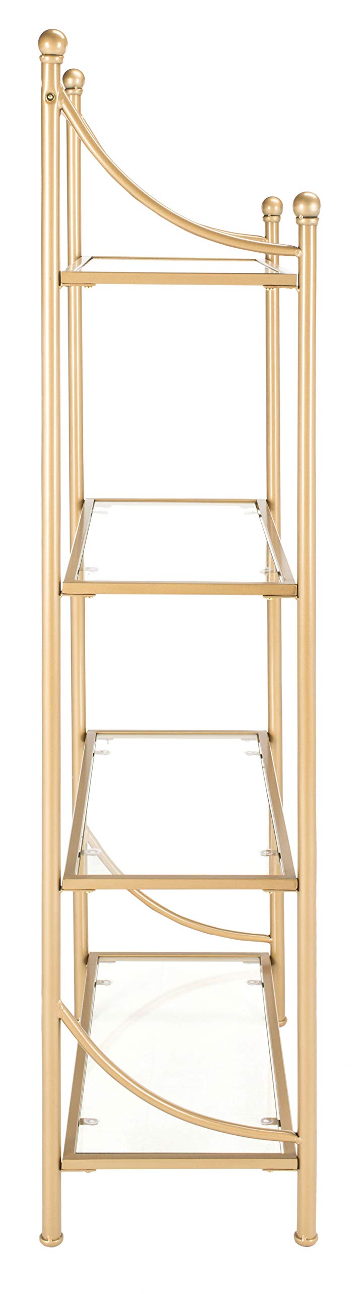 Safavieh Home Collection Diana Liquid Gold and Tempered Glass 4 Tier Etagere