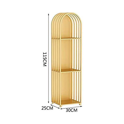 SAAKO Interesting Bookshelf Stylish Bookshelf Dimensional Frame Design Bookcase Iron Arched Rack Bookcase Large Capacity Design Bookshelves Solid and Stable