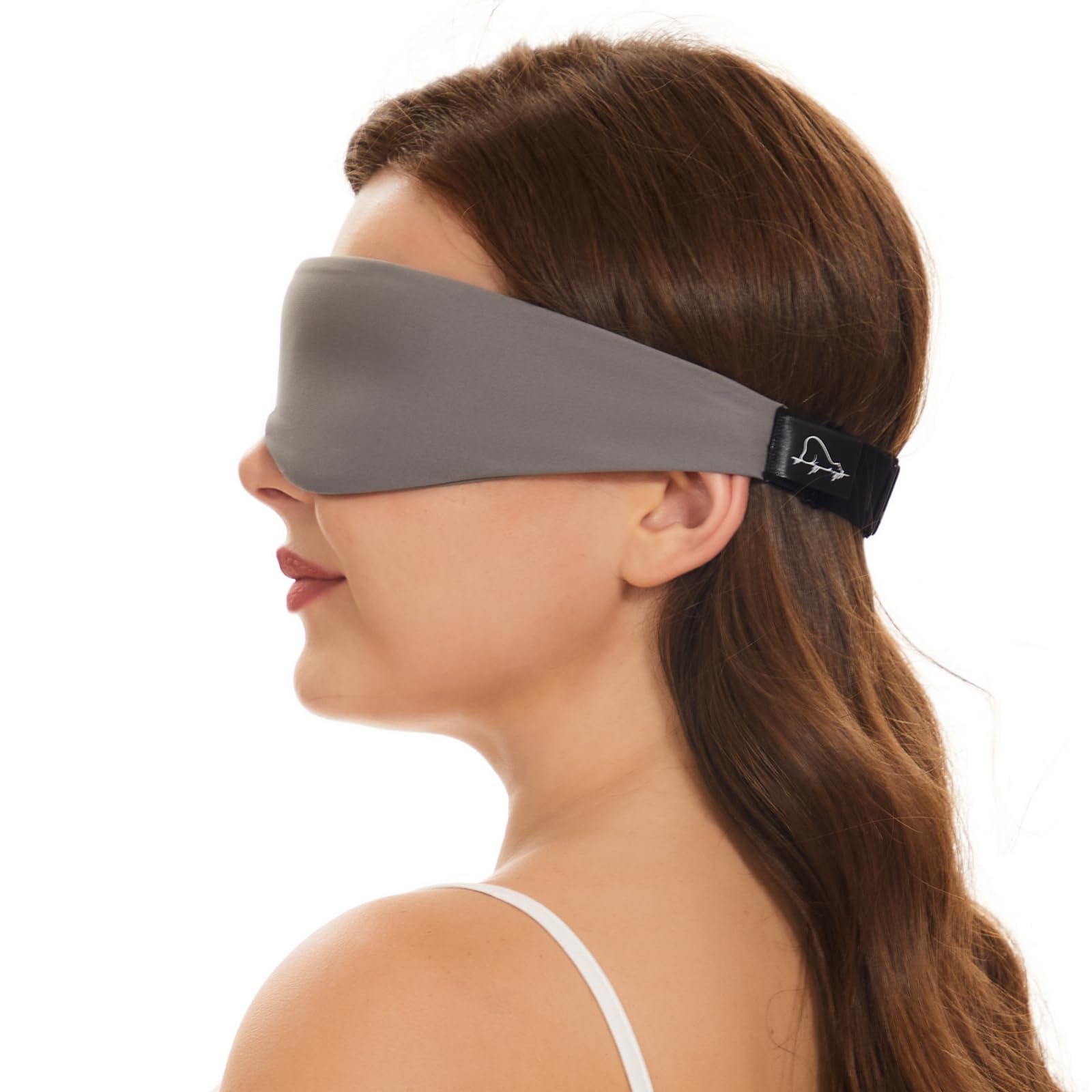 ALASKA BEAR Sleep Mask Headband Design, Blindfold Eye Mask for Women Men 100% Blackout for Meditation Workout Travel, All Sleeping Positions (Dark Grey)