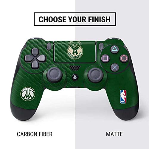 Skinit Decal Gaming Skin Compatible with PS4 Controller - Officially Licensed NBA Milwaukee Bucks Green Distressed Design