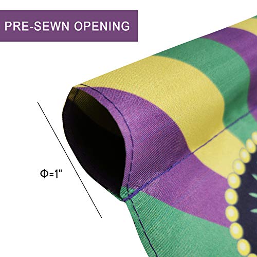 Mardi Gras Decorations Garden Flag New Orleans Party Mardi Gras Hanging Garland for Home Outdoor Indoor Decor Double Sided(Pole Not Included)