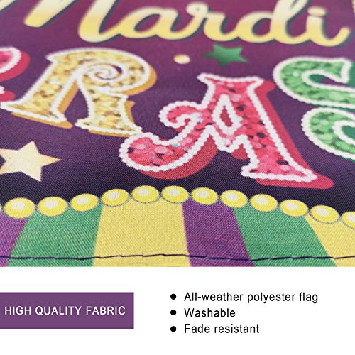 Mardi Gras Decorations Garden Flag New Orleans Party Mardi Gras Hanging Garland for Home Outdoor Indoor Decor Double Sided(Pole Not Included)