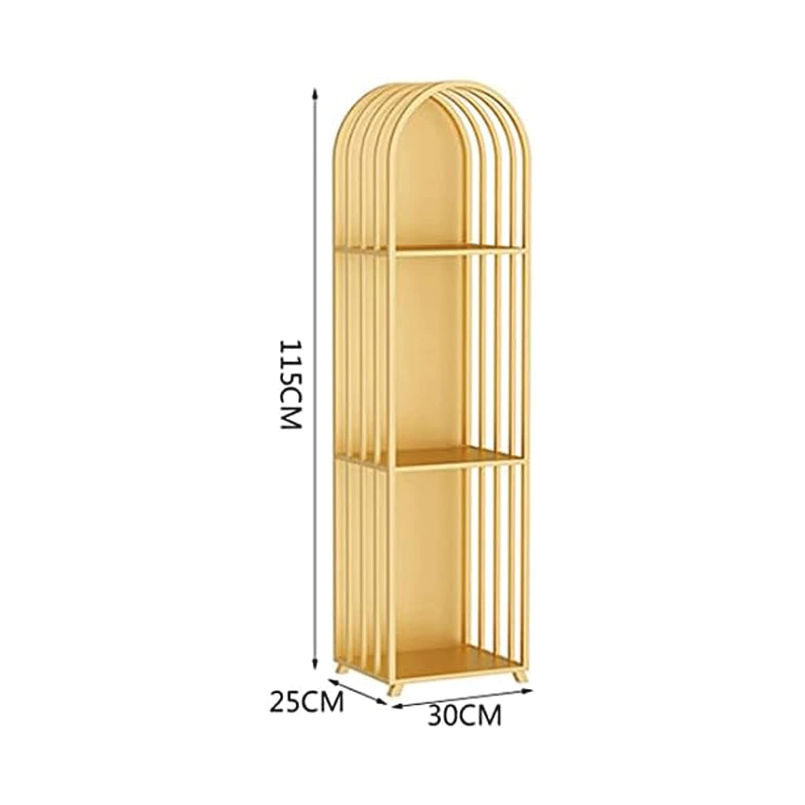 Rieort Fashion Bookshelf Stylish Bookshelf Dimensional Frame Design Bookcase Iron Arched Rack Bookcase Large Capacity Design Bookshelves not Shaking