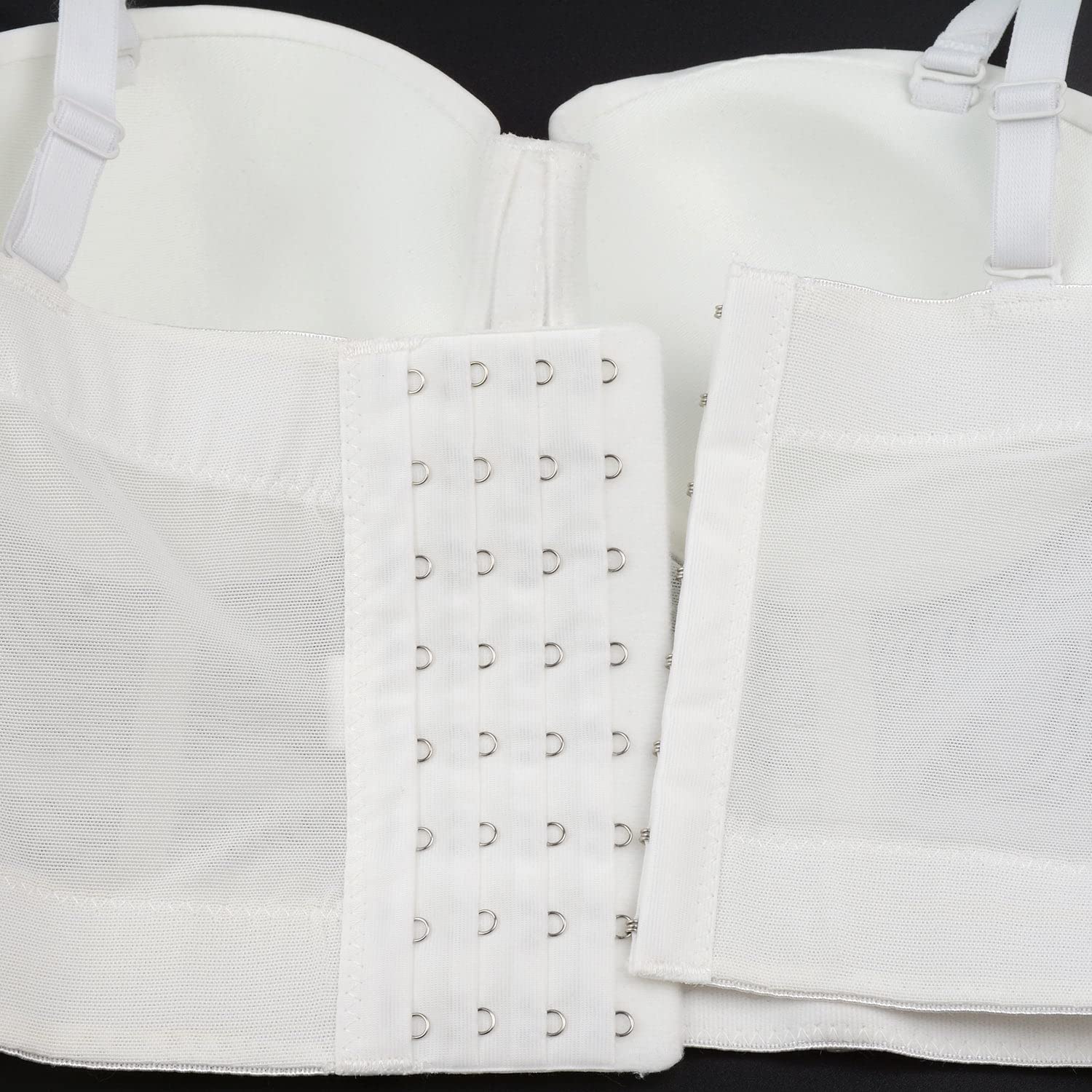 ELLACCI Women's Diamond Chain Mesh Bustier Crop Top Push Up Corset Top Bralet White Medium