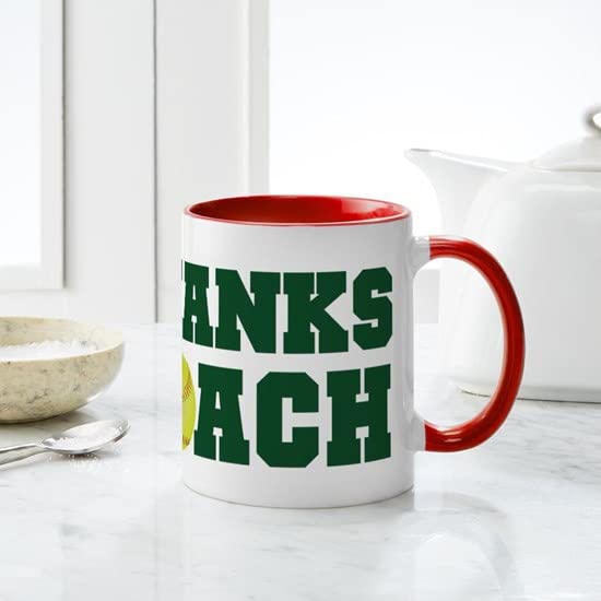 CafePress Thanks Softball Coach Mug Ceramic Coffee Mug, Tea Cup 11 oz