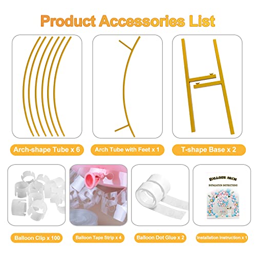 Wokceer 7.2FT Gold Round Backdrop Stand Metal Circle Wedding Balloon Arch Frame Backdrop Floral Background Decoration for Bridal Shower Anniversary Ceremony Birthday Party Candy Tables Celebration