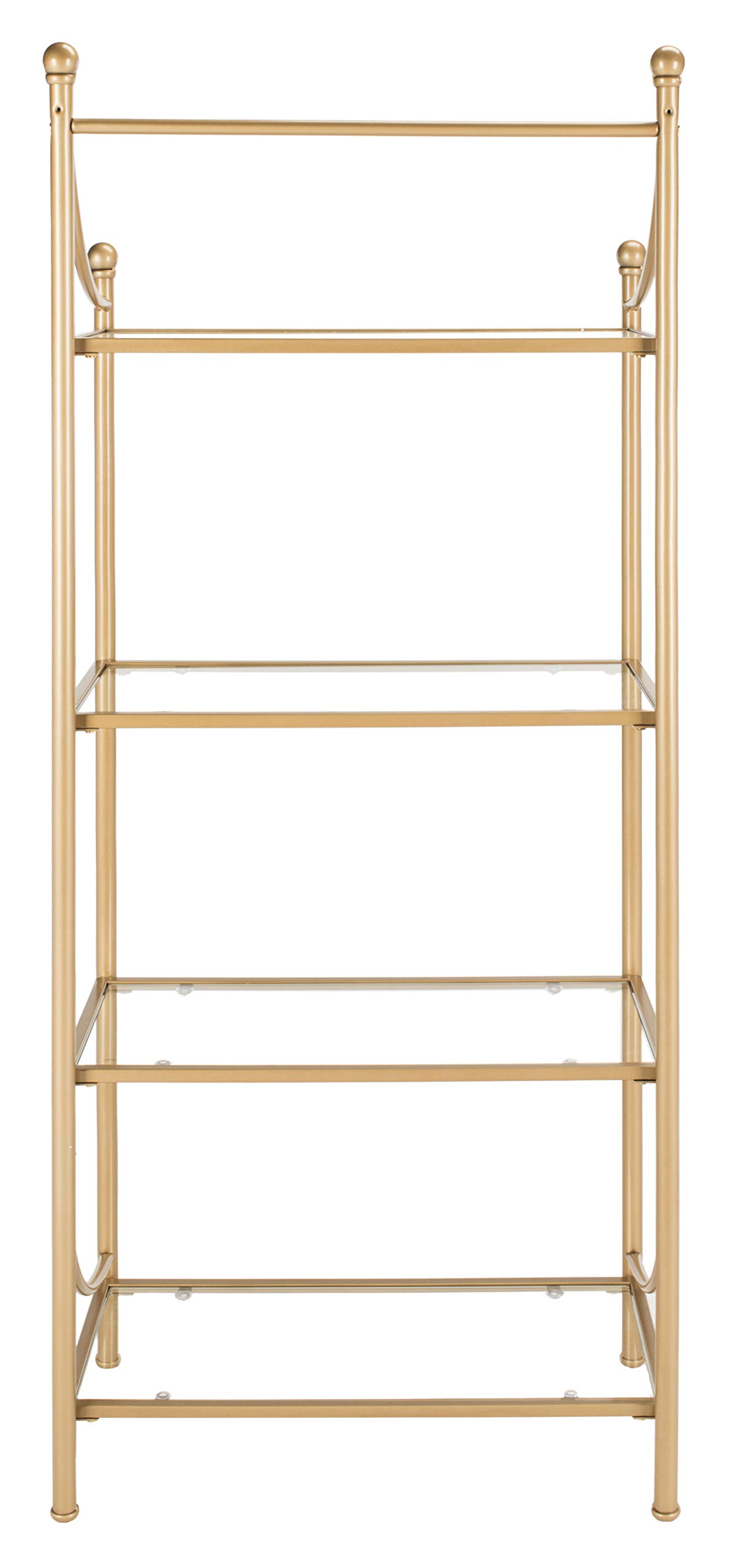 Safavieh Home Collection Diana Liquid Gold and Tempered Glass 4 Tier Etagere