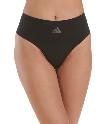 AdidasWomensMicro-stretch Seamless Thong Panties, SinglesBlackSmall