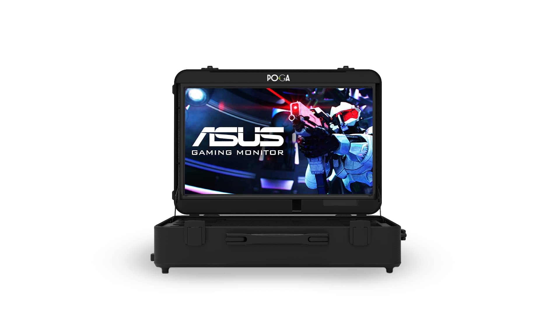 POGA PRO Premium Portable Console Travel Case incl. Trolley and 21,5'' ASUS Gaming Monitor for Xbox One X - Black