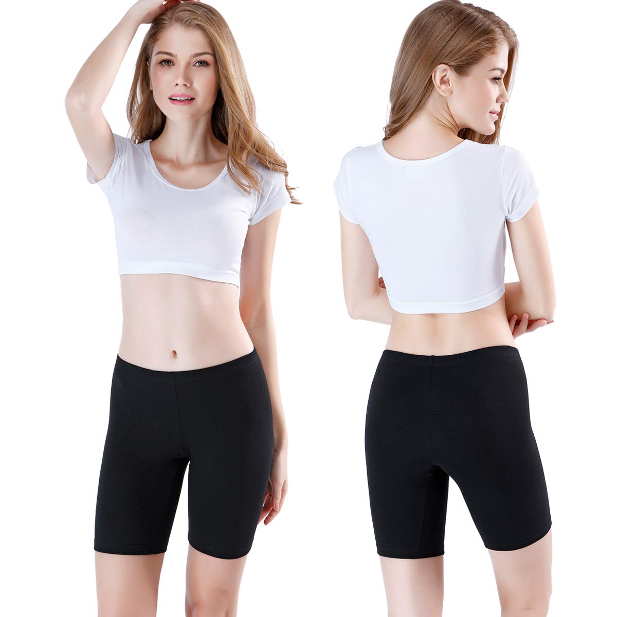 wirarpa Women's Cotton Boy Shorts Underwear Anti Chafing Soft Biker Short Long Leggings Under Shorts Black 3 Pack Large