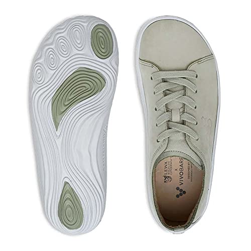 Vivobarefoot Mens Addis Lewa Leather Sage Trainers 12 US