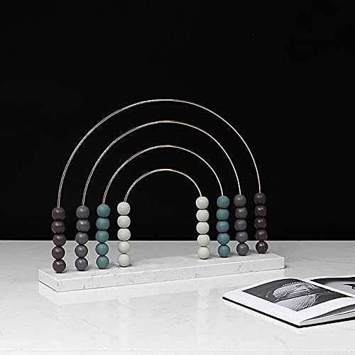 Modern Minimalist Living Room Entrance Bookcase Marble Metal Arched Decoration Model Room Desktop Light Decorations