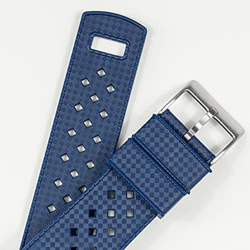 BARTON WATCH BANDS, 18mm Navy Blue - Tropical-Style Watch Bands - Quick Release - Choose Strap Color & Width