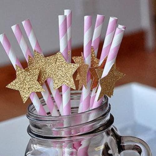 MOWO Glitter Five Stars Paper Confetti, Wedding Party Decor and Table Decor, 1.2ββ in Diameter (Glitter Gold,200pc)