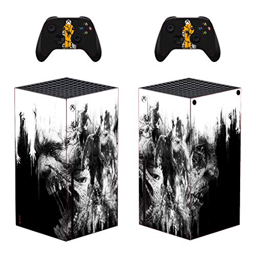 Vinyl Skin Sticker Cover Decal for Microsoft X-Box-Series-X Console and Remote Controllers Zombie Game HD Printing