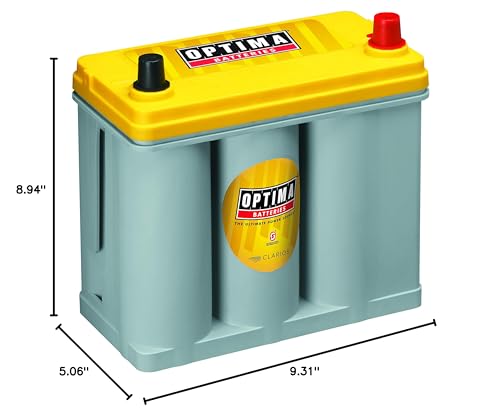 OPTIMA Batteries High Performance D51R YellowTop Dual Purpose Sealed AGM Car, Truck and SUV Battery, 450 CCA, Maintenance Free, Versitile Mounting